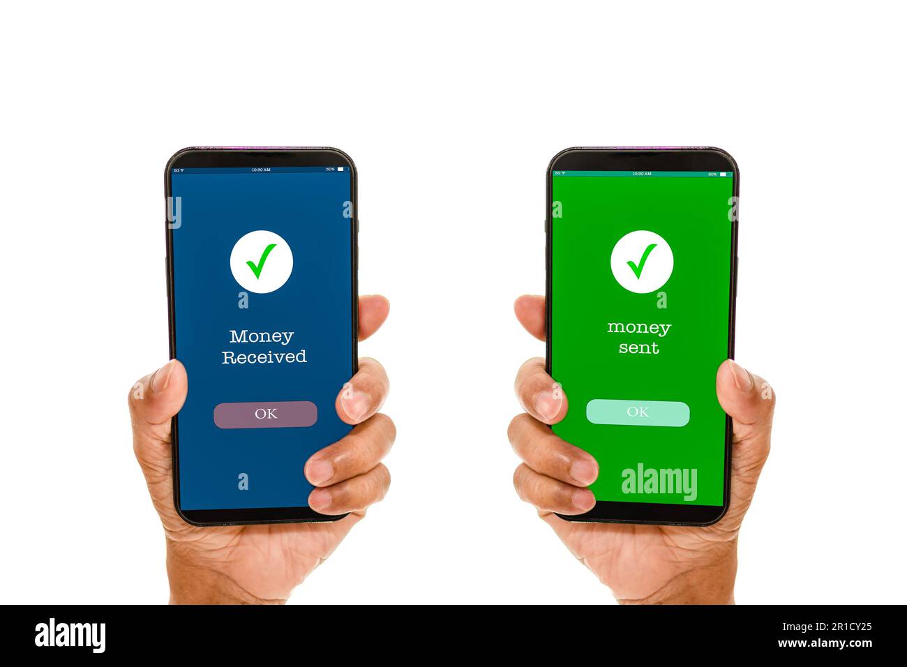 Phone text message received Cut Out Stock Images & Pictures - Alamy