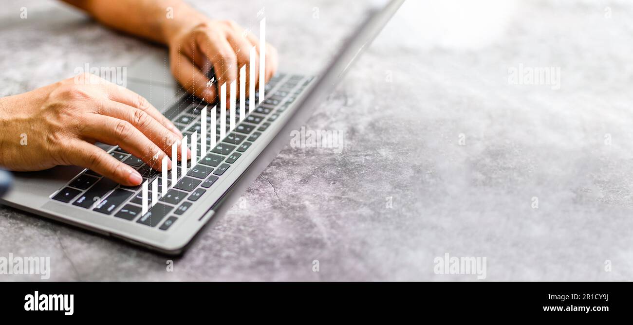 Concept businessman is analyzing the positive 2022 indicators of ... Concept businessman is analyzing the positive 2022 indicators of ...