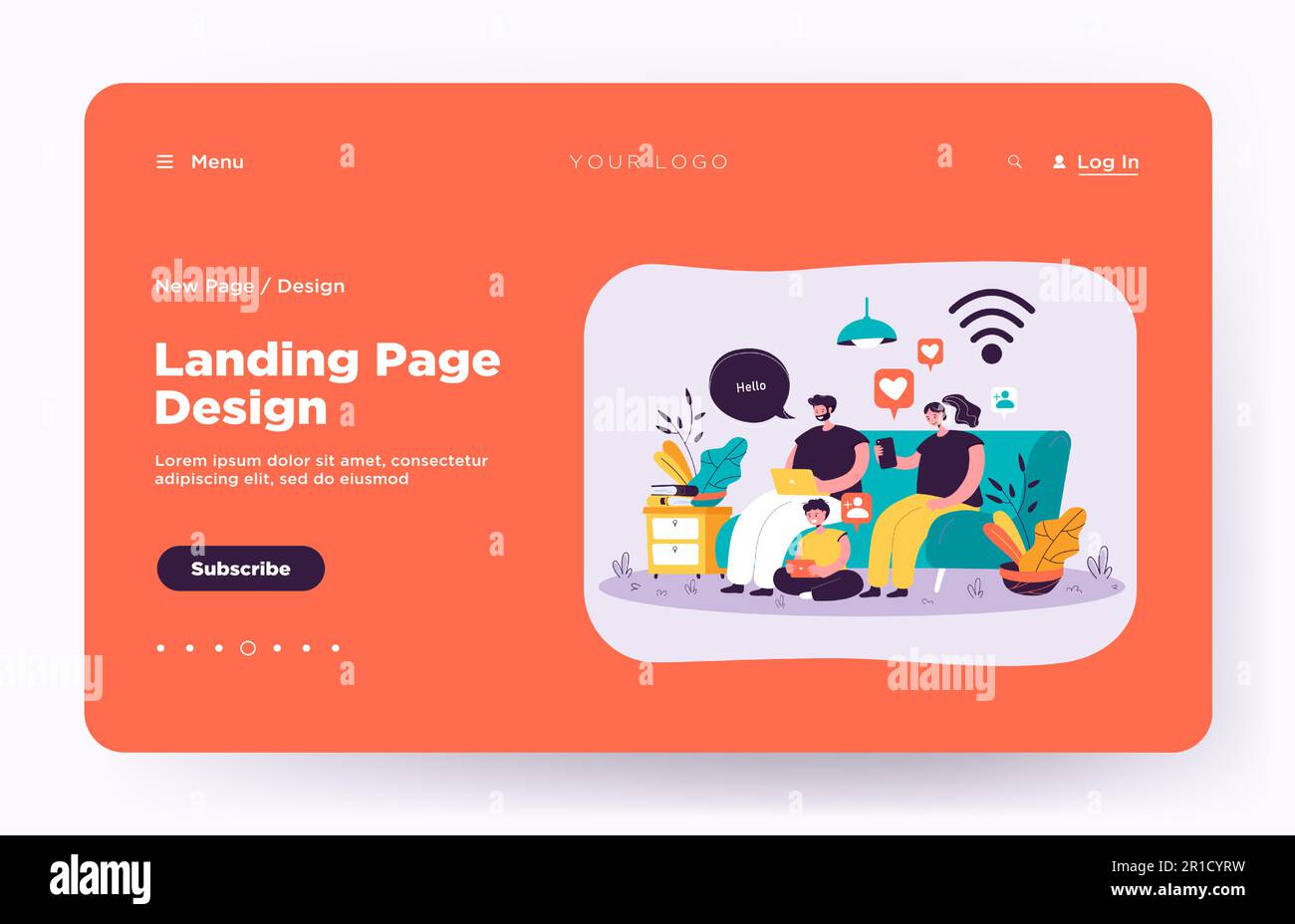 Family laptop child internet Stock Vector Images - Alamy