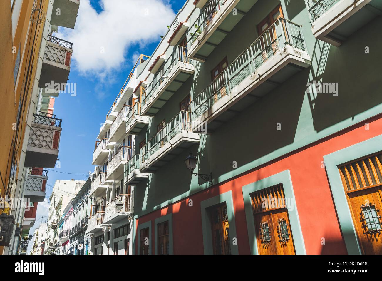 Colorful buildings in Old San Juan Puerto Rico low angle Stock Photo ...