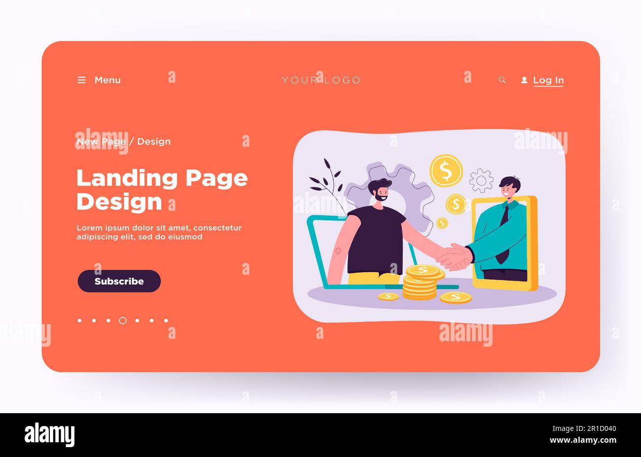 Business people using computers for closing deal Stock Vector Image ...