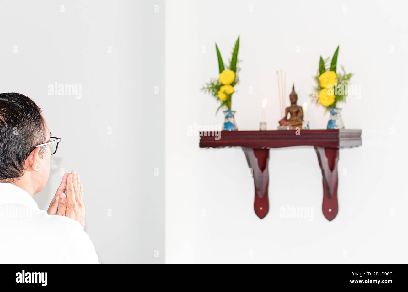 a man standing at home before bedtime Concepts based on religious ...