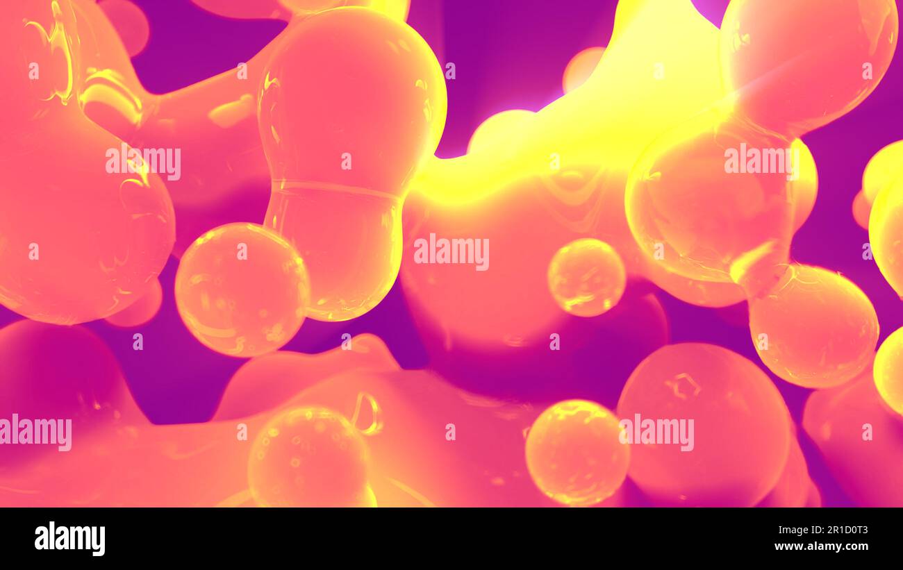 orange and pink smooth amorphic shapes from alien planet - abstract 3D ...