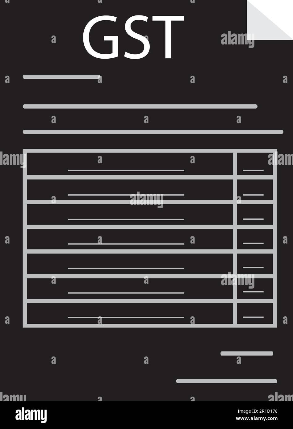 Goods and Service Tax acronym GST icon on white background. Tax Form ...