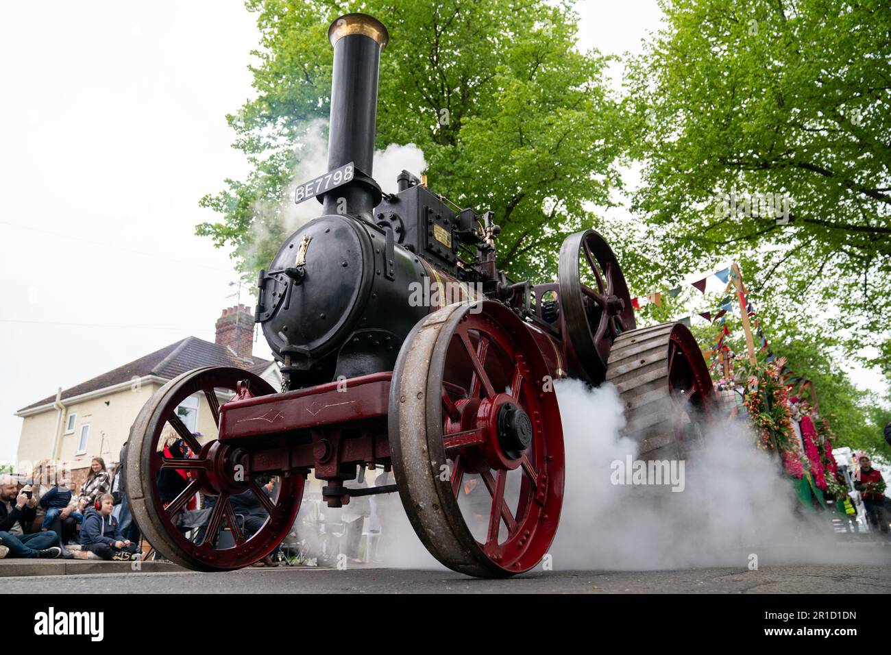 A steam traction engine leads the Spalding Flower Parade which returns ...