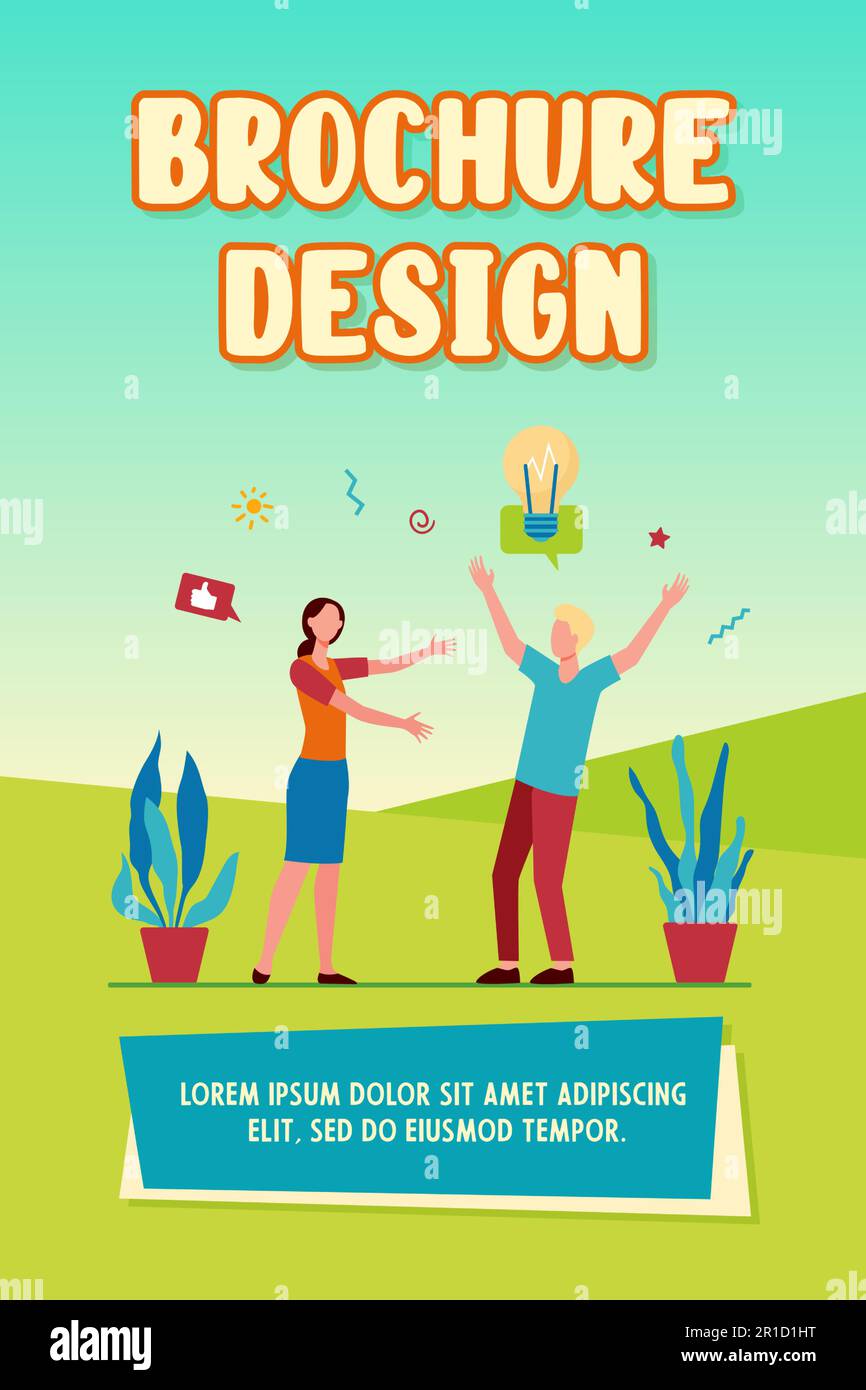 Cheerful man sharing new idea with friend Stock Vector Image & Art - Alamy