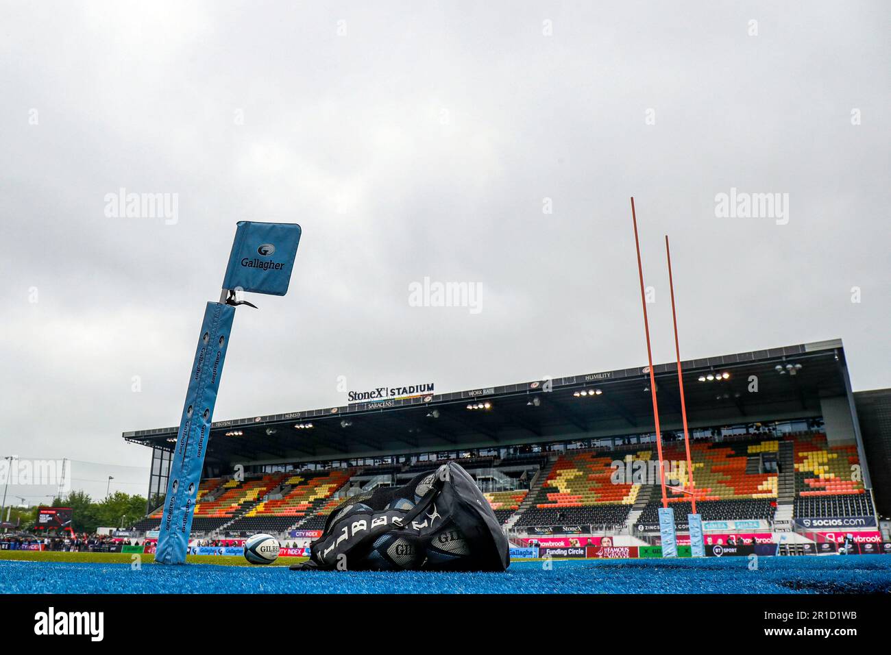 A general view of the StoneX Stadium before during the Gallagher ...