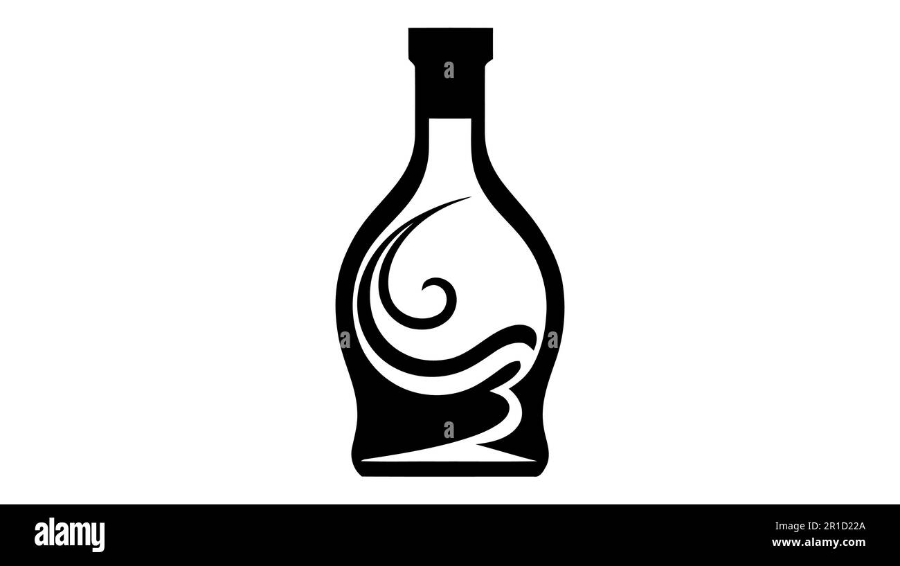Beverage bottle vector vectors Black and White Stock Photos & Images ...