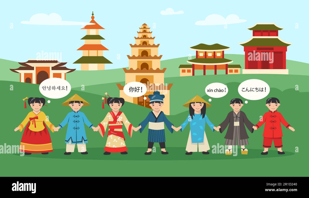 Korean costumes Stock Vector Images - Alamy