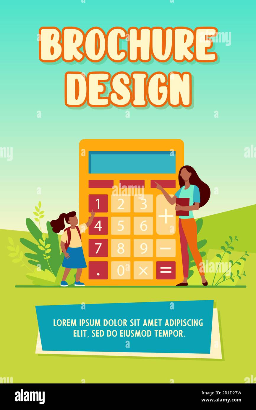 Woman explaining girl how to use calculator Stock Vector Image & Art ...