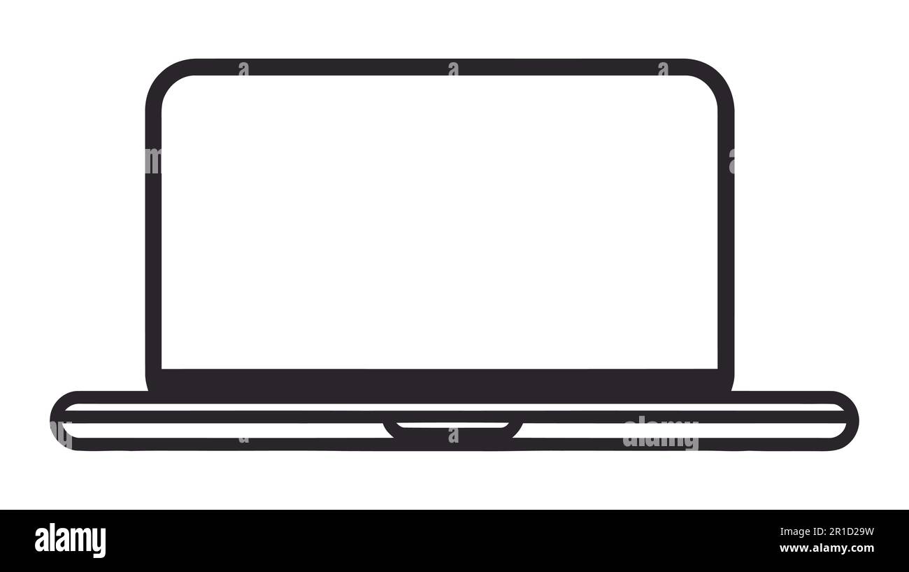 Laptop Icon in trendy flat style isolated on grey background. Computer ...
