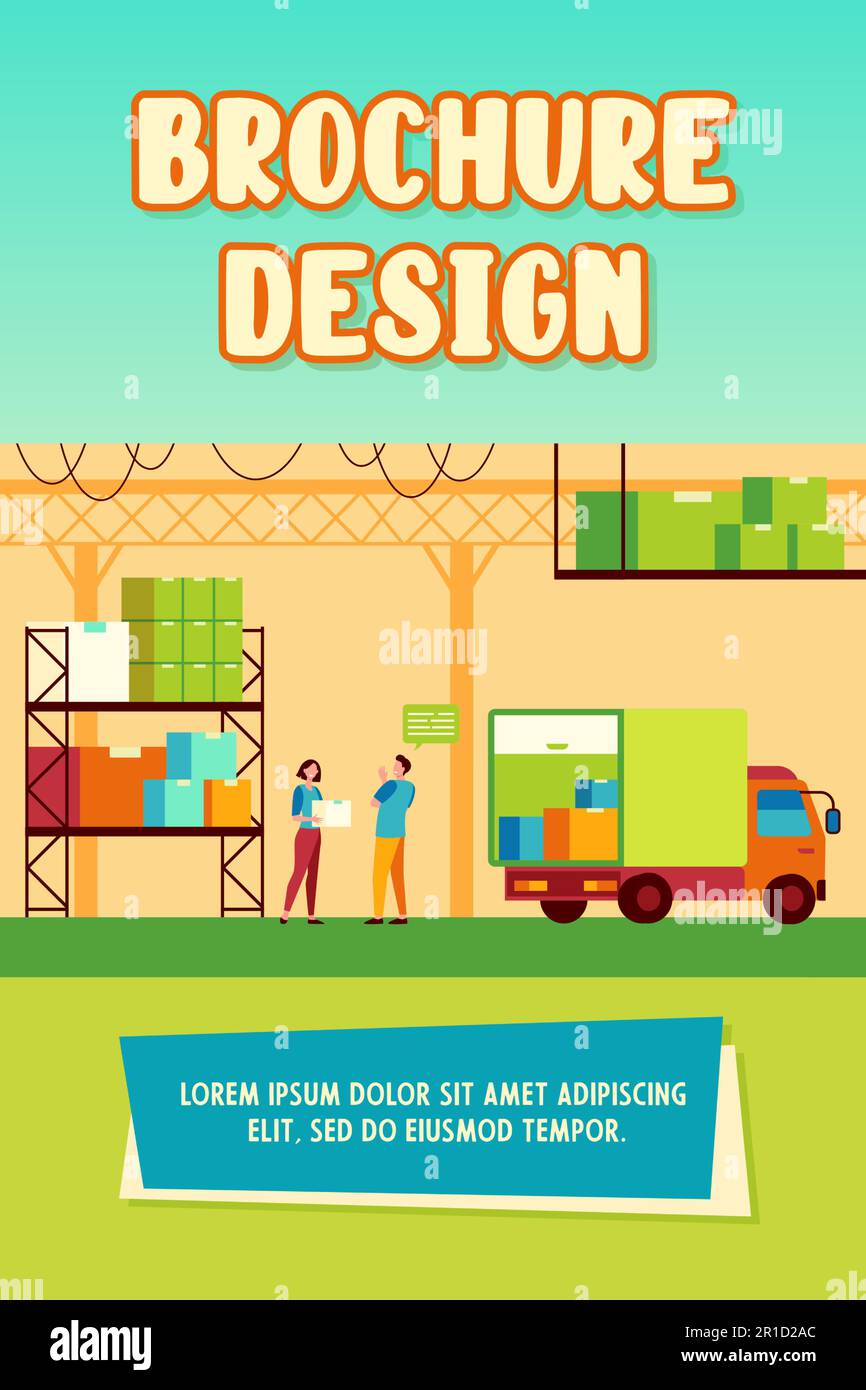 Logistics worker and courier loading truck Stock Vector Image & Art - Alamy