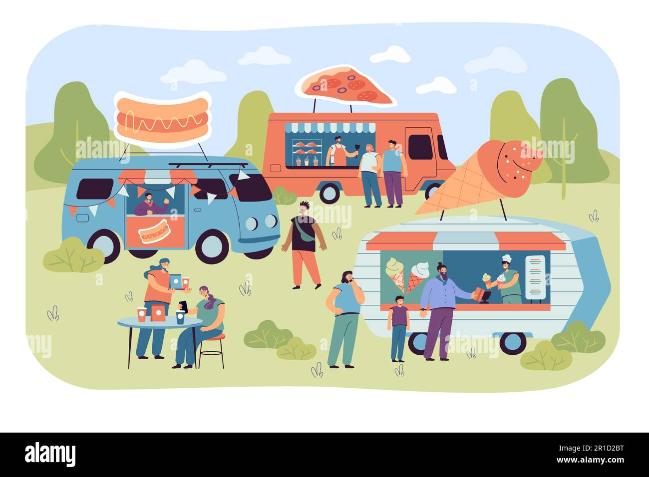 Street food stall outside Stock Vector Images - Alamy