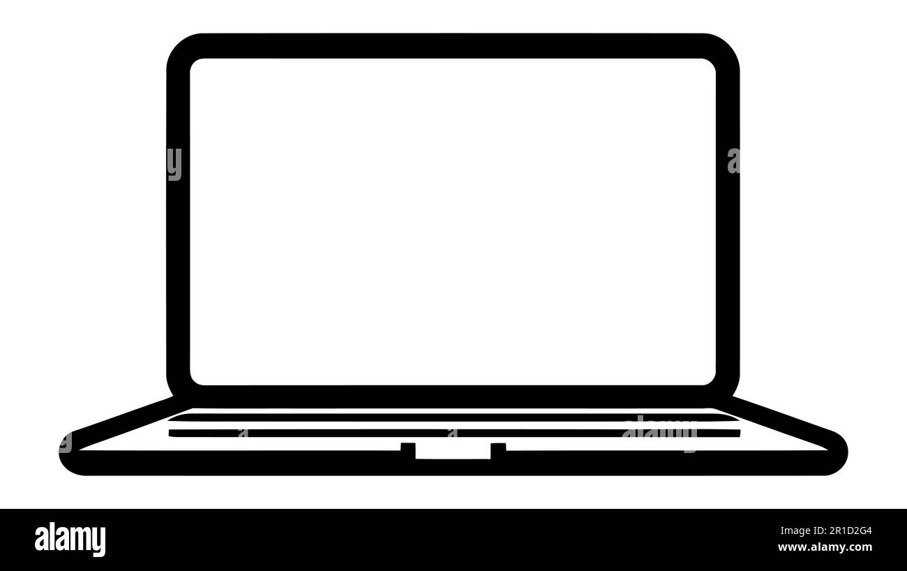 Laptop Icon in trendy flat style isolated on grey background. Computer ...