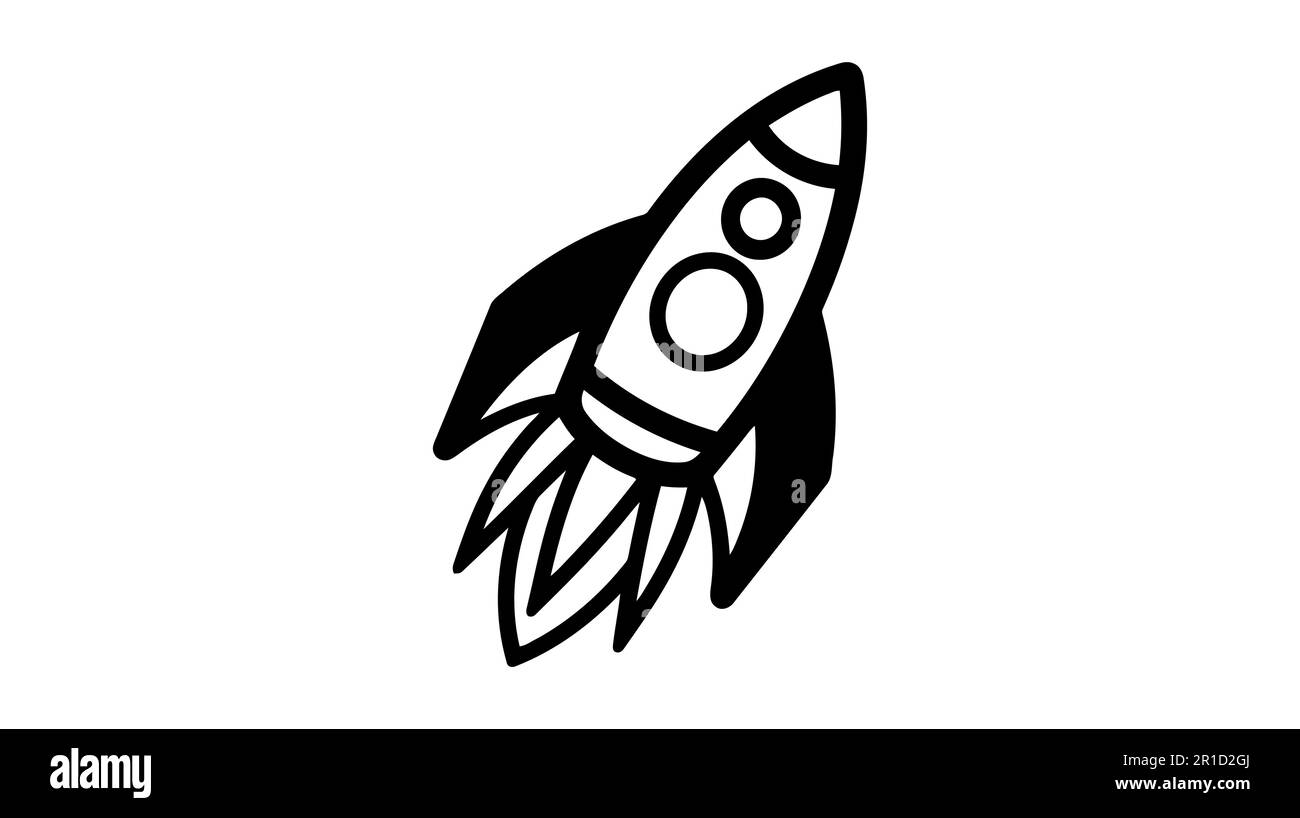 Rocket vector icon, logo on white background Stock Vector Image & Art ...