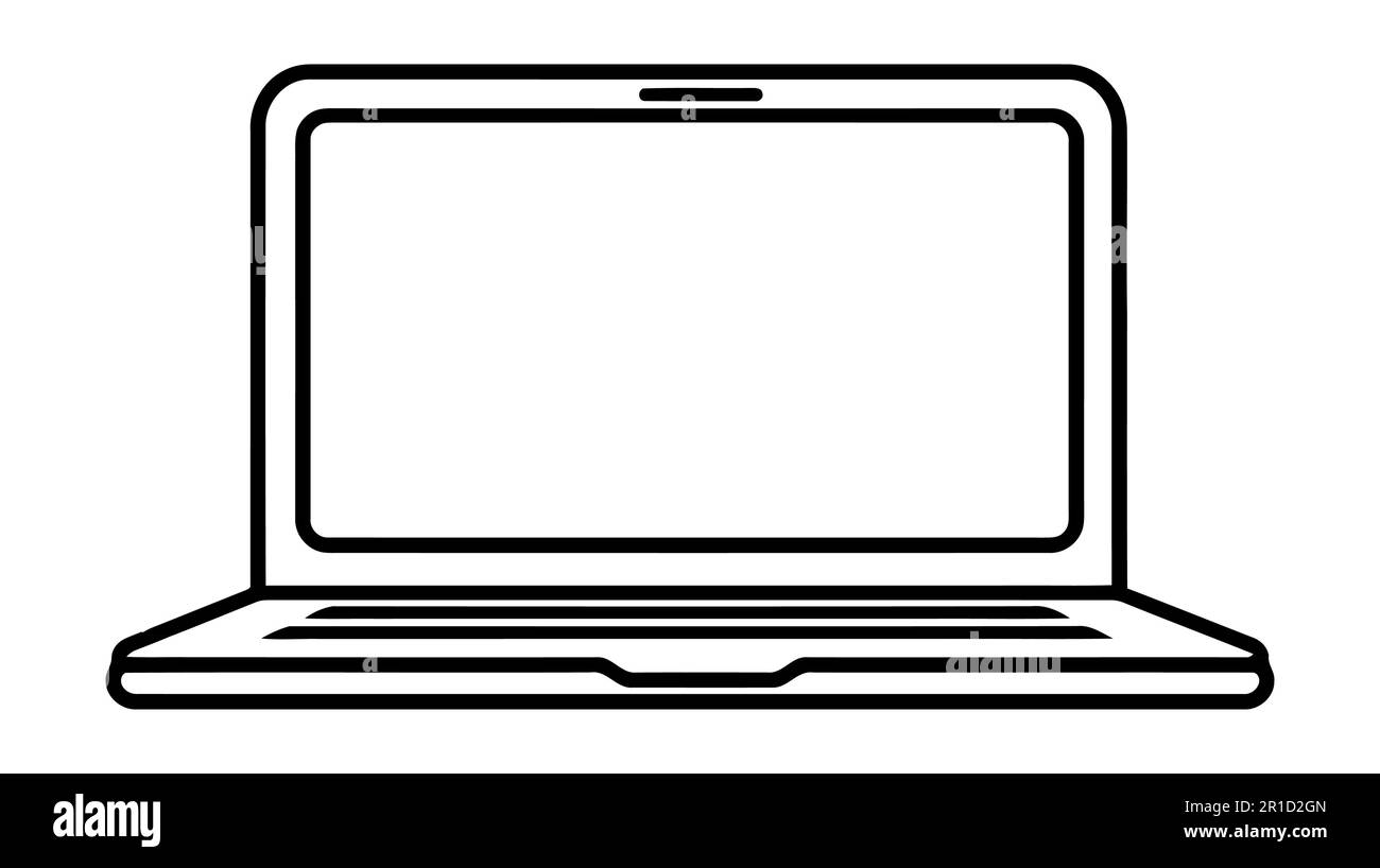 Laptop Icon in trendy flat style isolated on grey background. Computer ...