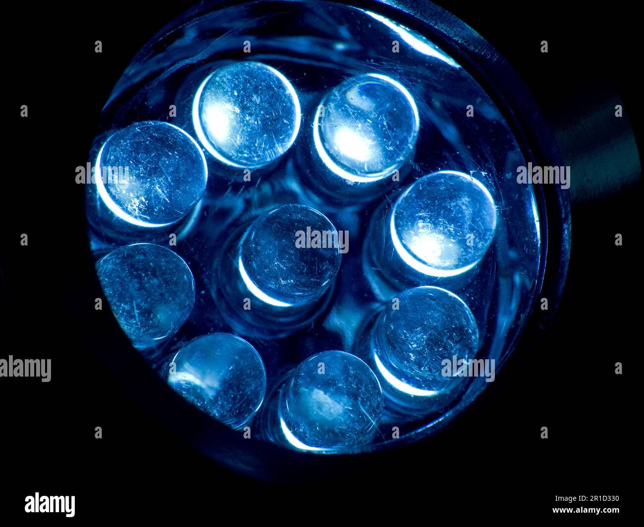 Blue lamp with nine light emitting diodes - LED Stock Photo - Alamy