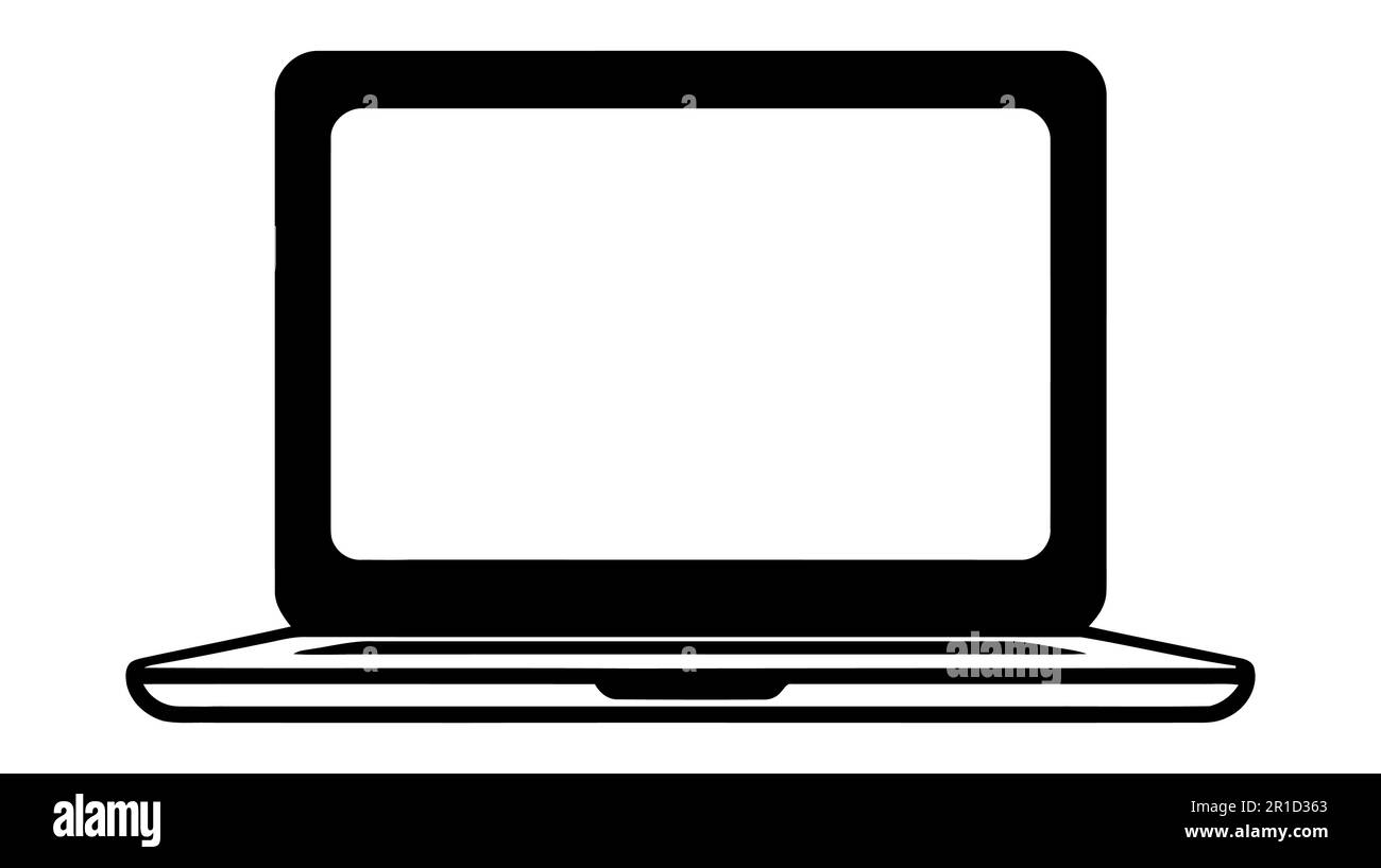 Laptop Icon in trendy flat style isolated on grey background. Computer ...