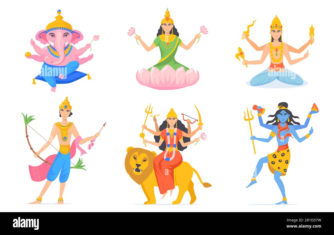 Indian Gods vector set Stock Vector Image & Art - Alamy