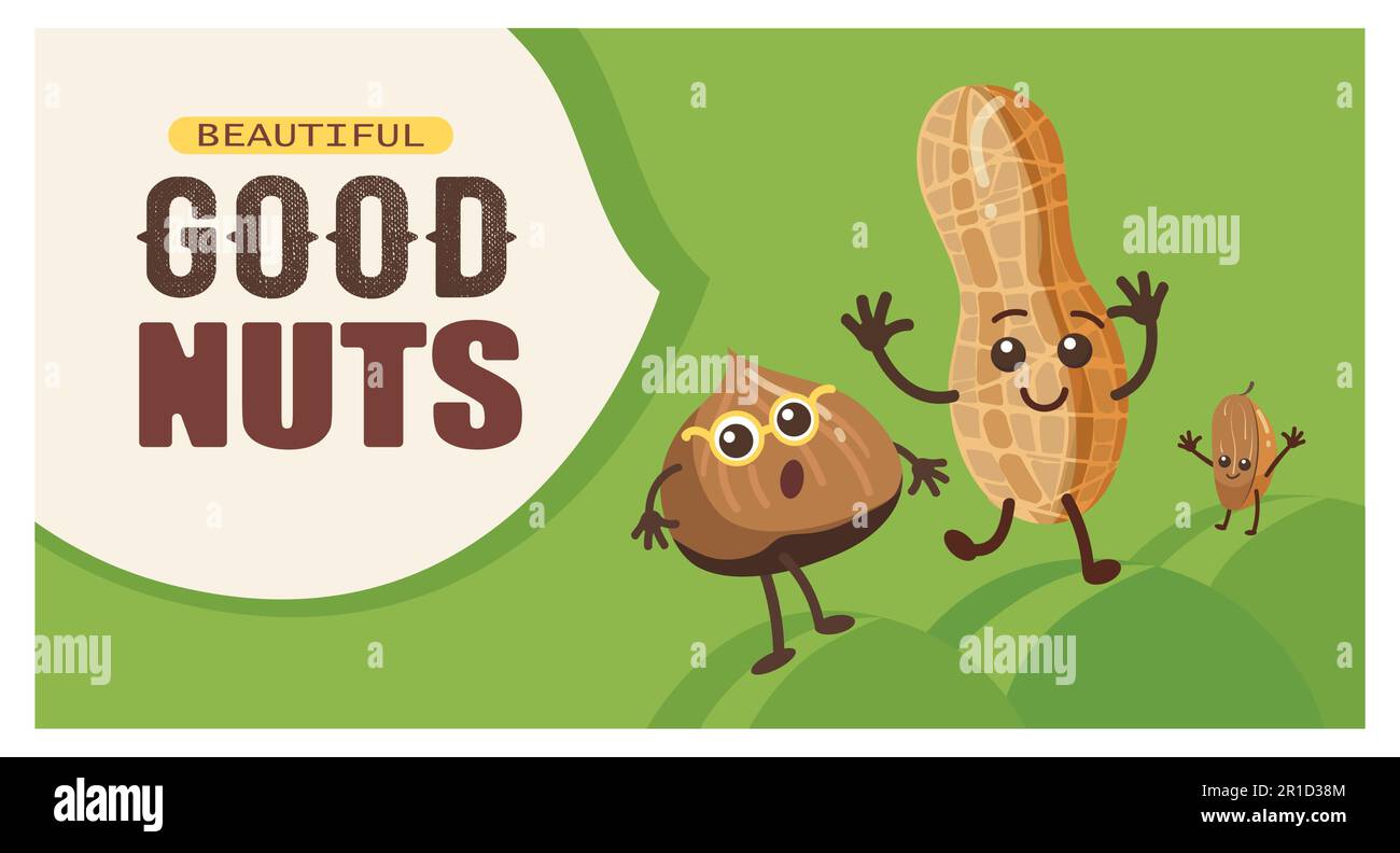 Funny nuts characters poster template Stock Vector Image & Art - Alamy