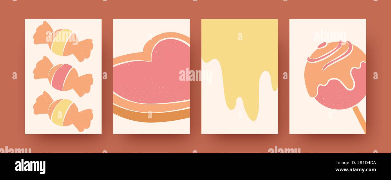 Set of abstract dessert shapes in pastel colors Stock Vector Image ...