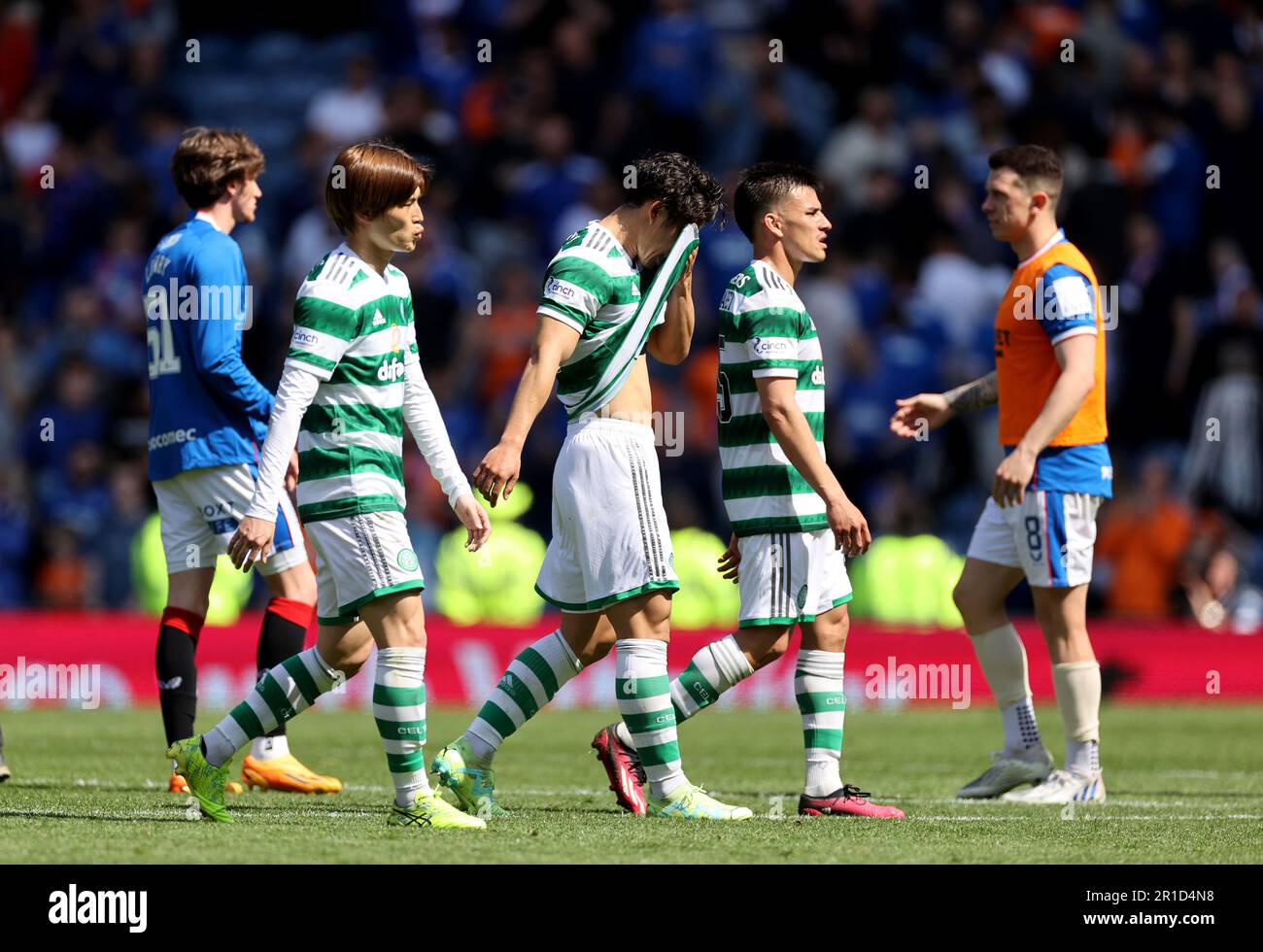 Celtic's players leave the pitch after the cinch Premiership match at ...