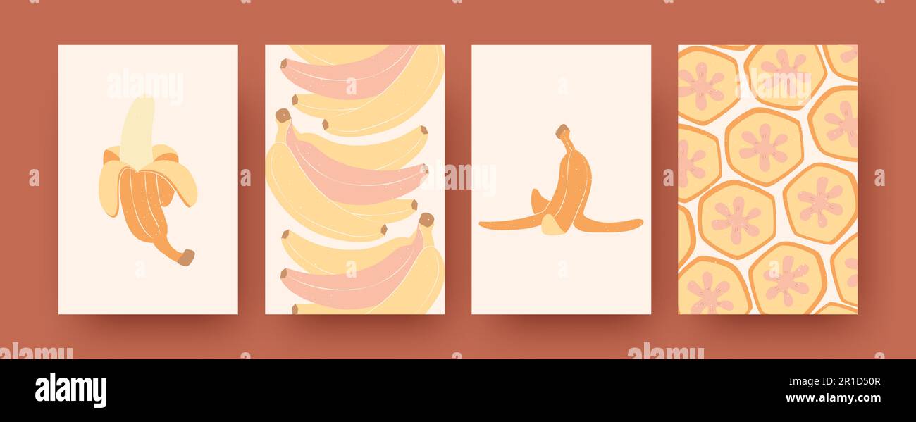 Banana collection of contemporary art posters Stock Vector Image & Art ...