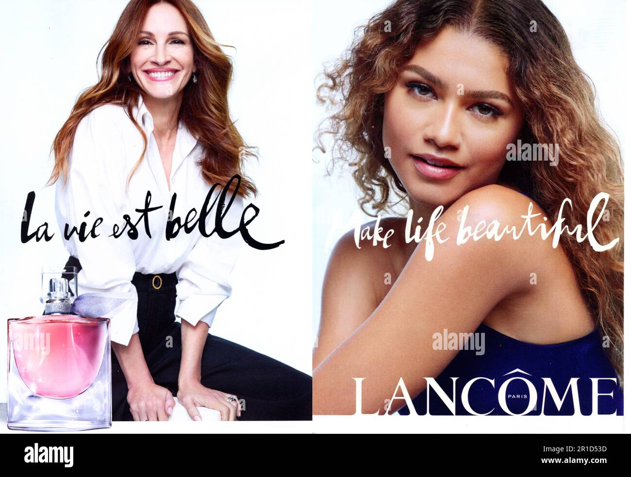 Two page Advert from Vogue Magazine May 2023 Issue USA Stock Photo - Alamy