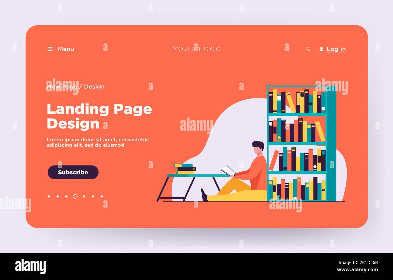 Happy man reading book in home library Stock Vector Image & Art - Alamy