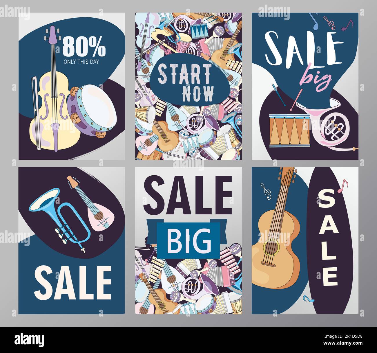 Sale brochure designs with musical instruments Stock Vector Image & Art ...