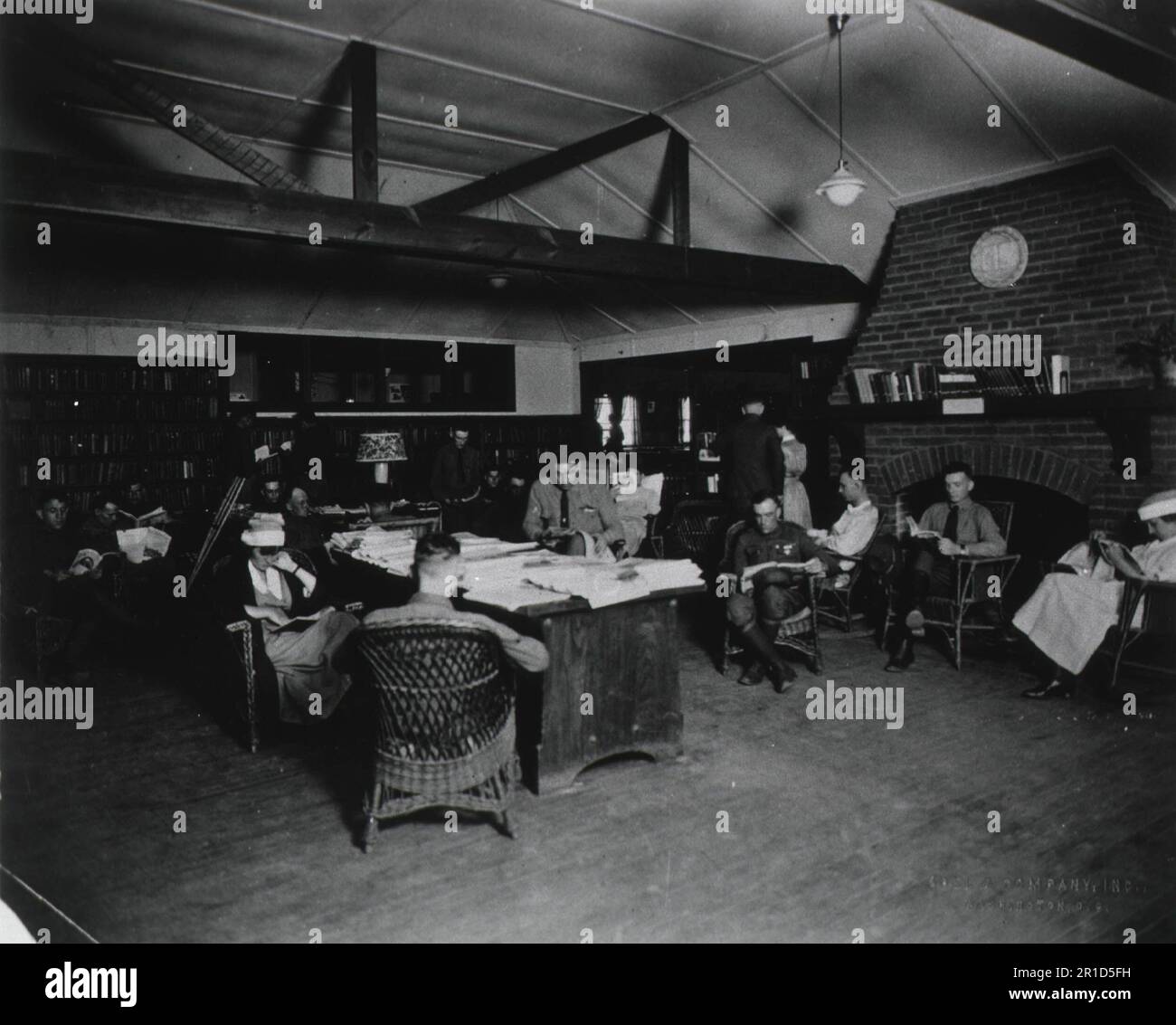 Library and Red Cross House Stock Photo - Alamy