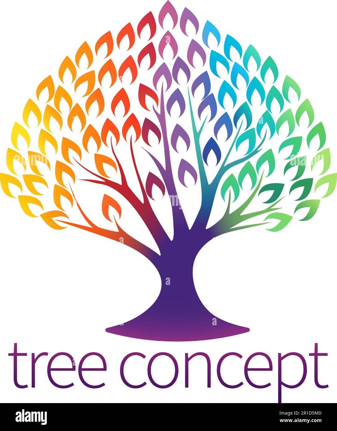 Rainbow tree of life logo hi-res stock photography and images - Alamy