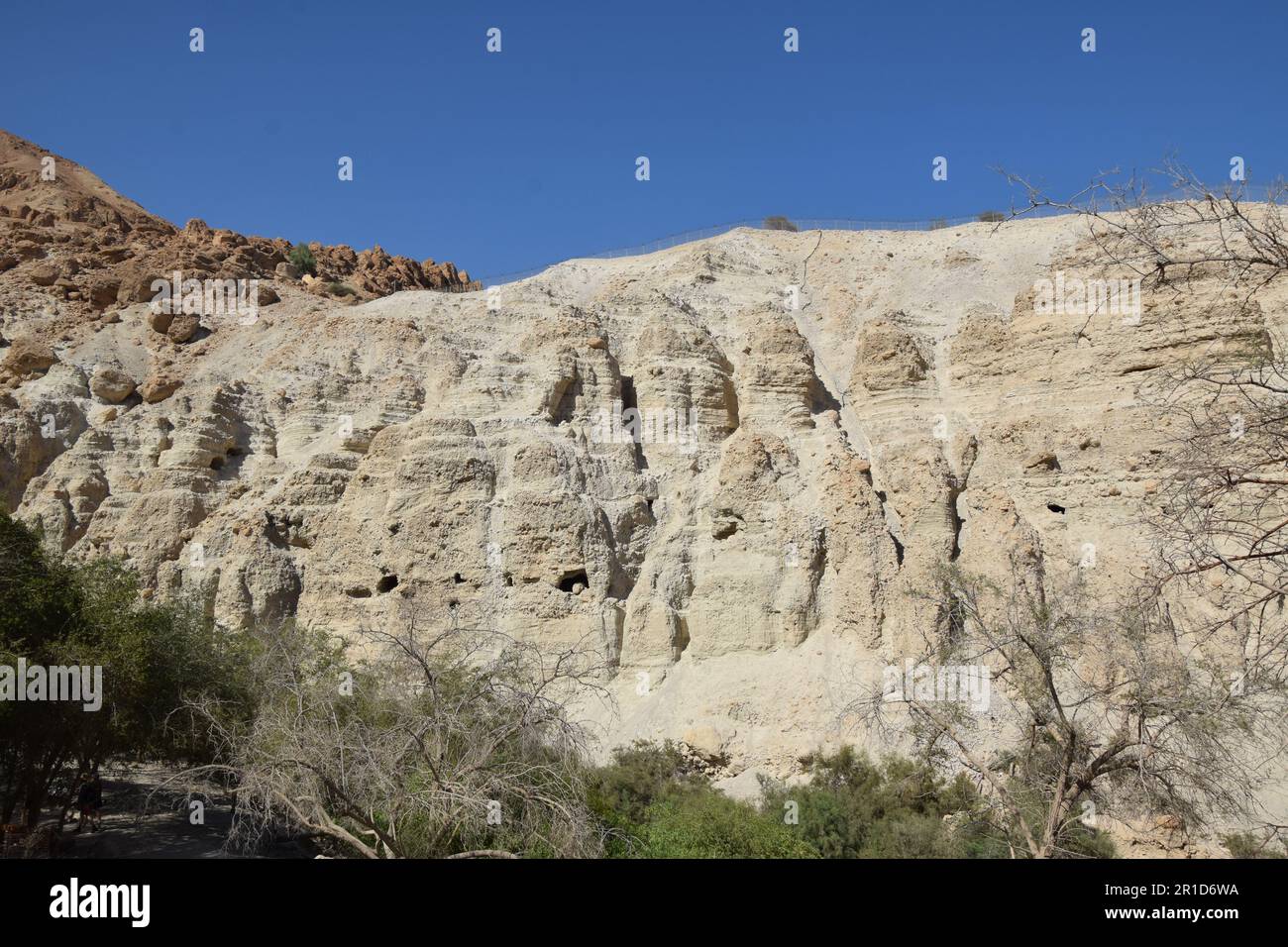 Waterfalls and wild goats on the hiking trail in the Ein Gedi Nature ...