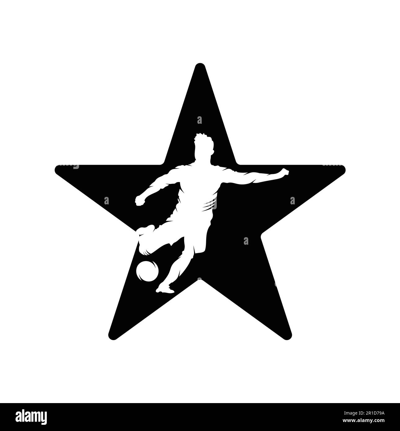 Soccer and Football Player logo design. Dribbling ball logo vector icon ...