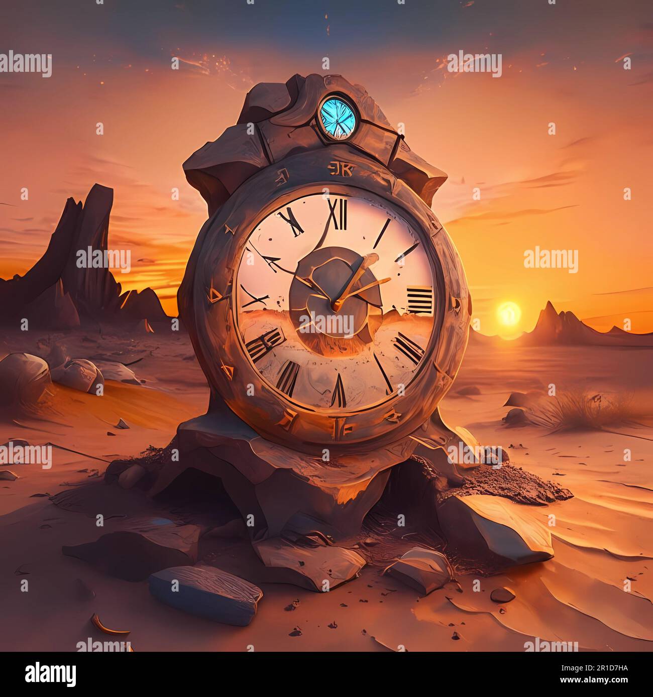 Cartoon golden clock hi-res stock photography and images - Alamy