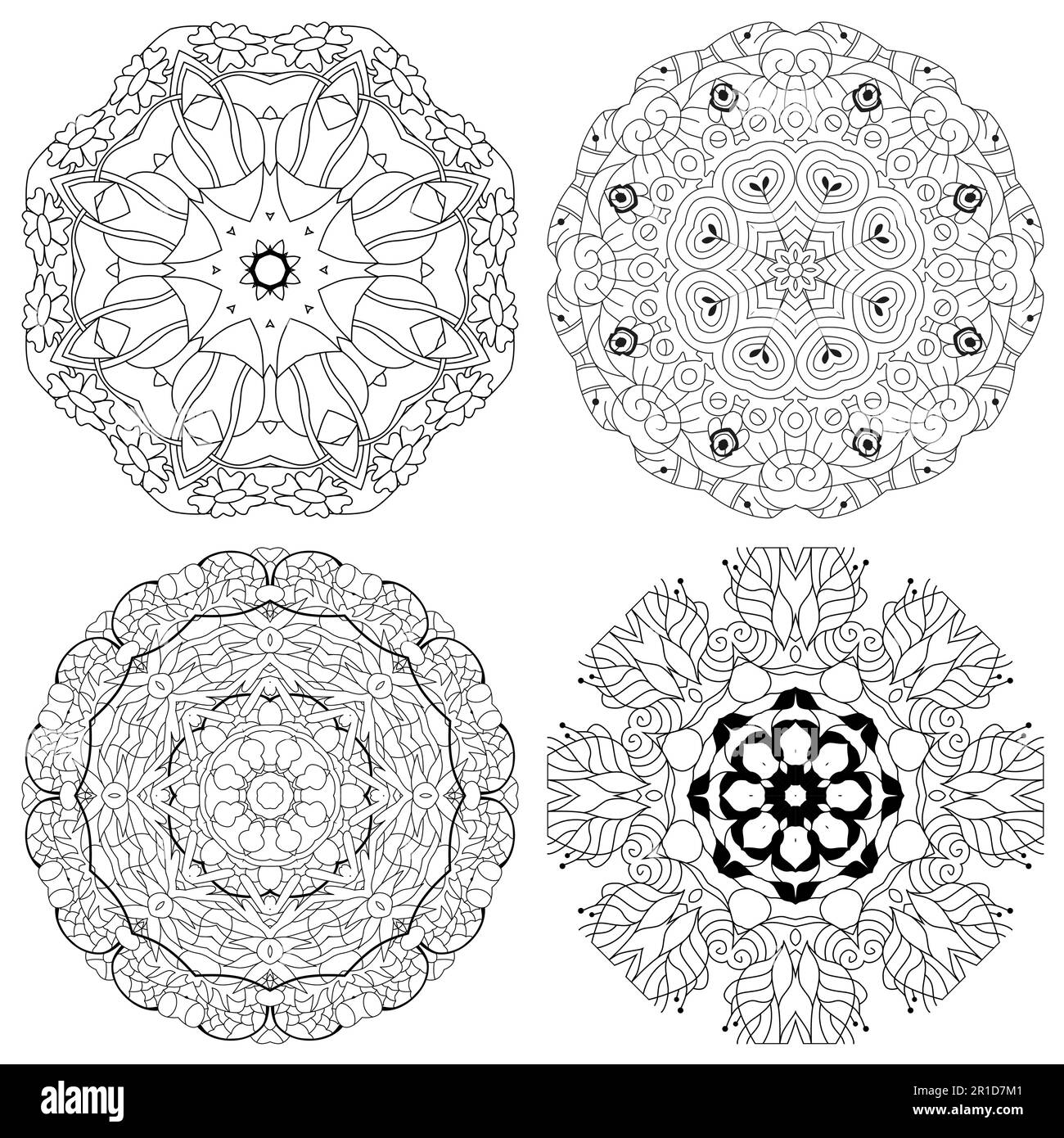 Vector Adult Coloring Book Textures. Hand-painted art design. Adult ...