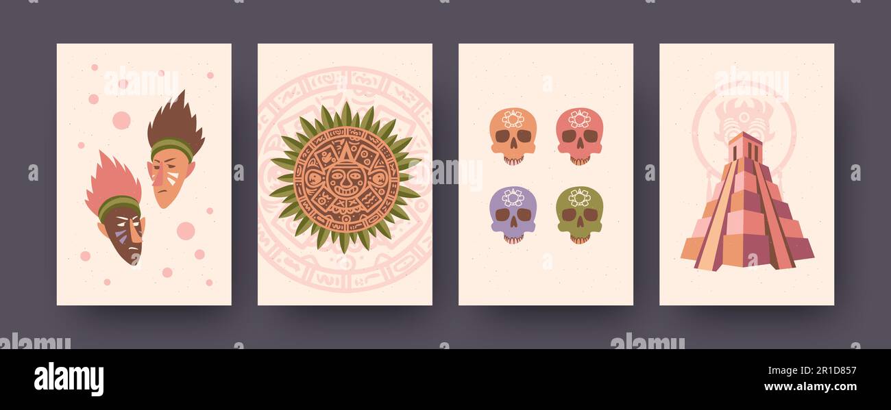 Set of ethnic illustration of tribal symbols Stock Vector Image & Art ...