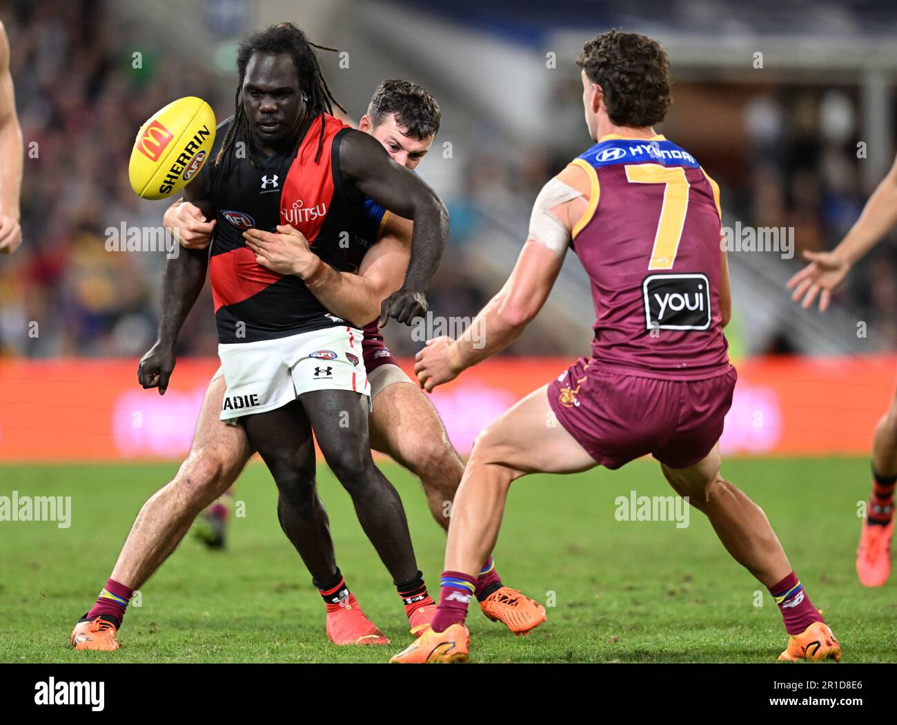 Anthony McDonald-Tipungwuti of the Bombers in action during the AFL ...