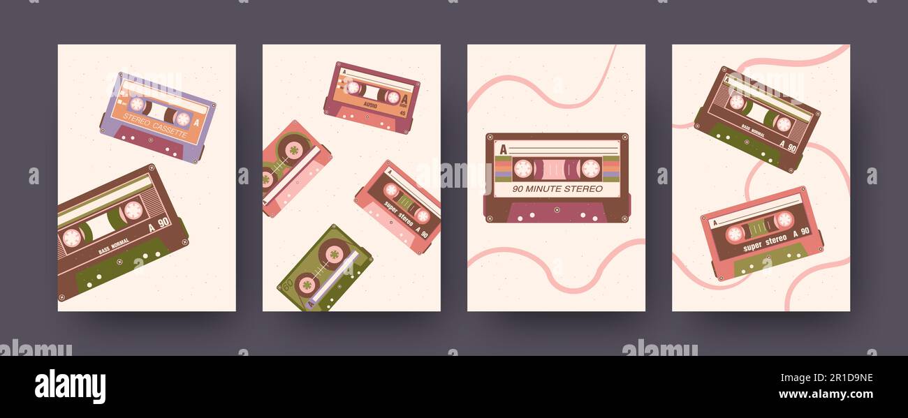 Set of contemporary art posters with mix tapes Stock Vector Image & Art ...