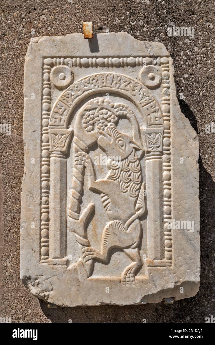 Lion, carving, Archaeological Museum of Ancient Corinth, municipality ...