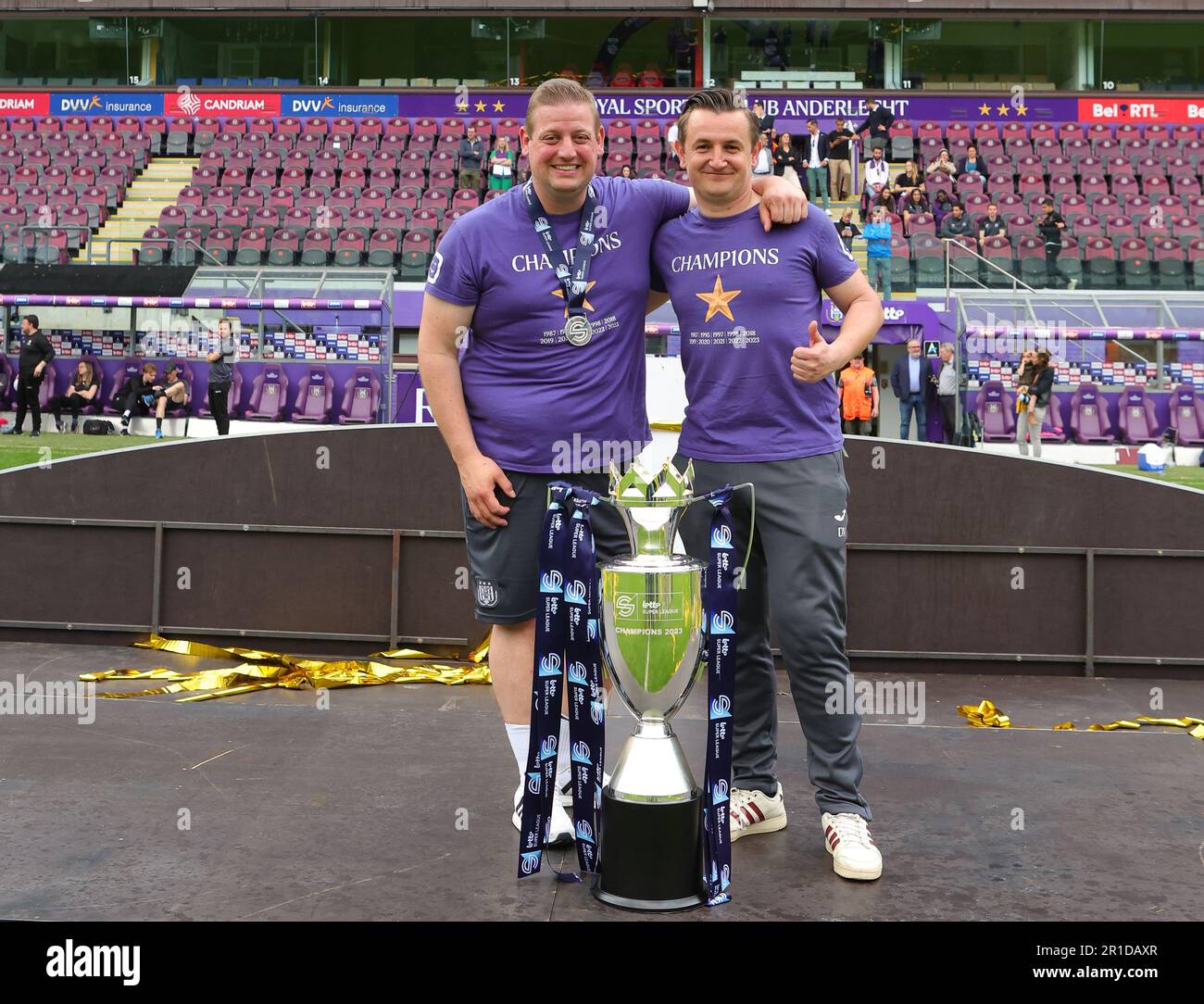 staff of Anderlecht with goalkeepercoach Jeremy Vekeman and Head Coach ...