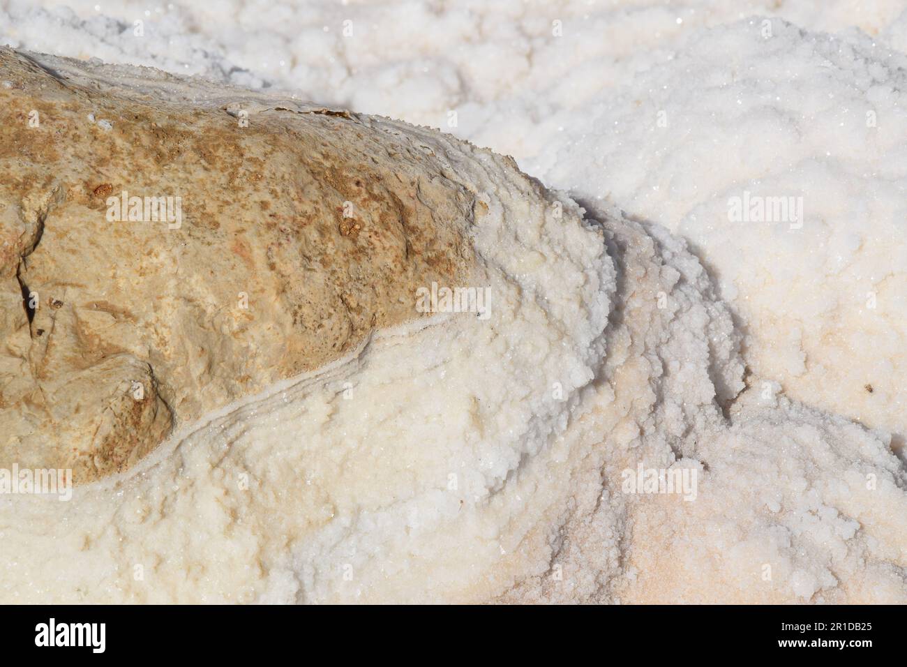Sinking sea level, sinkholes and salt crystals - Coast of the Dead Sea ...