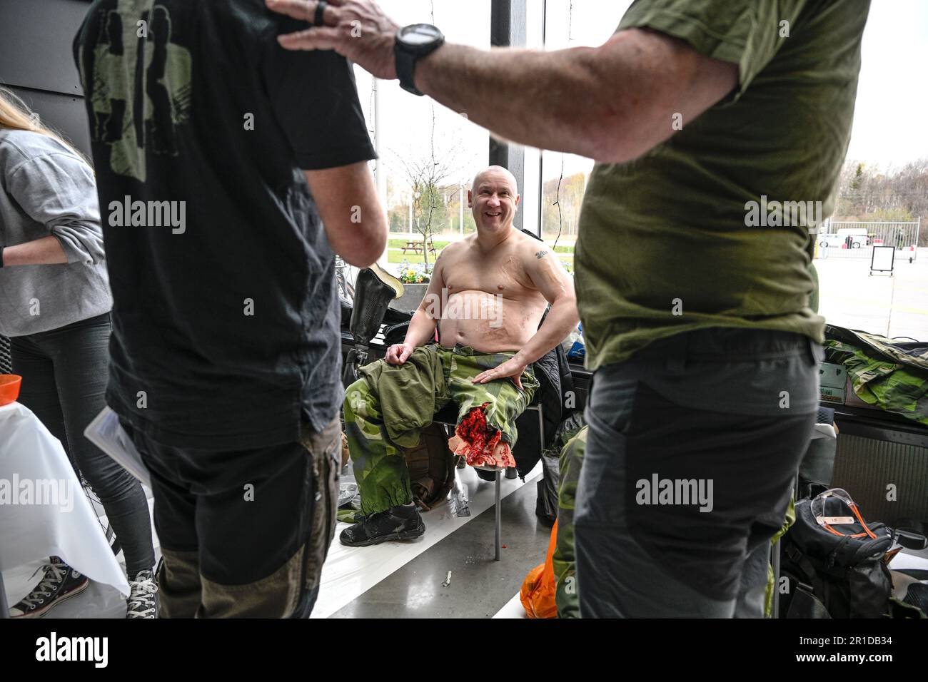 A typical day at work for amputee actor Stuart Pearson. As part of the ...