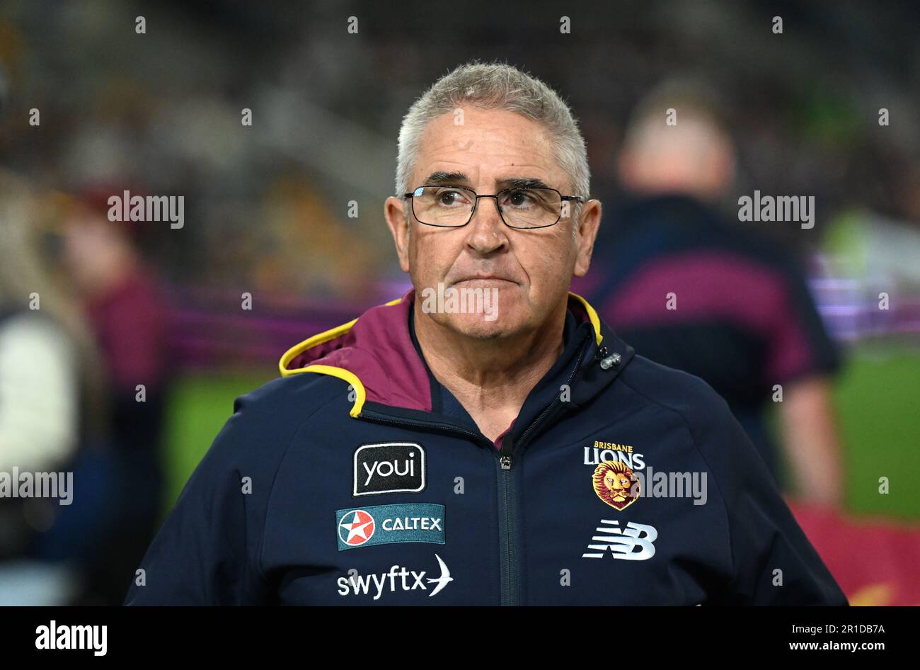 Lions coach Chris Fagan is seen during the AFL Round 9 match between ...