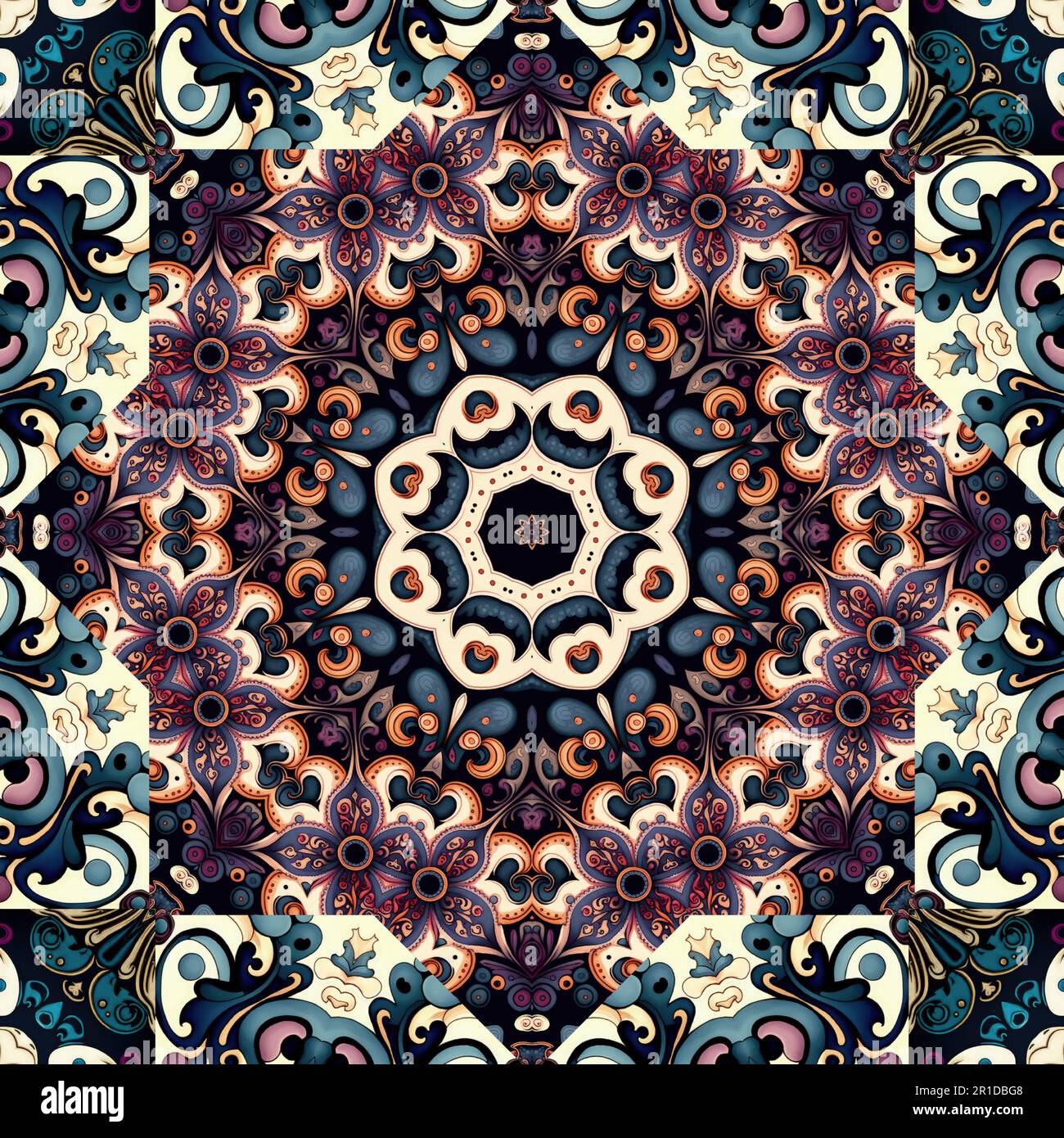 Ornamental victorian seamless wallpaper in roccoco style. Repeat tile ...