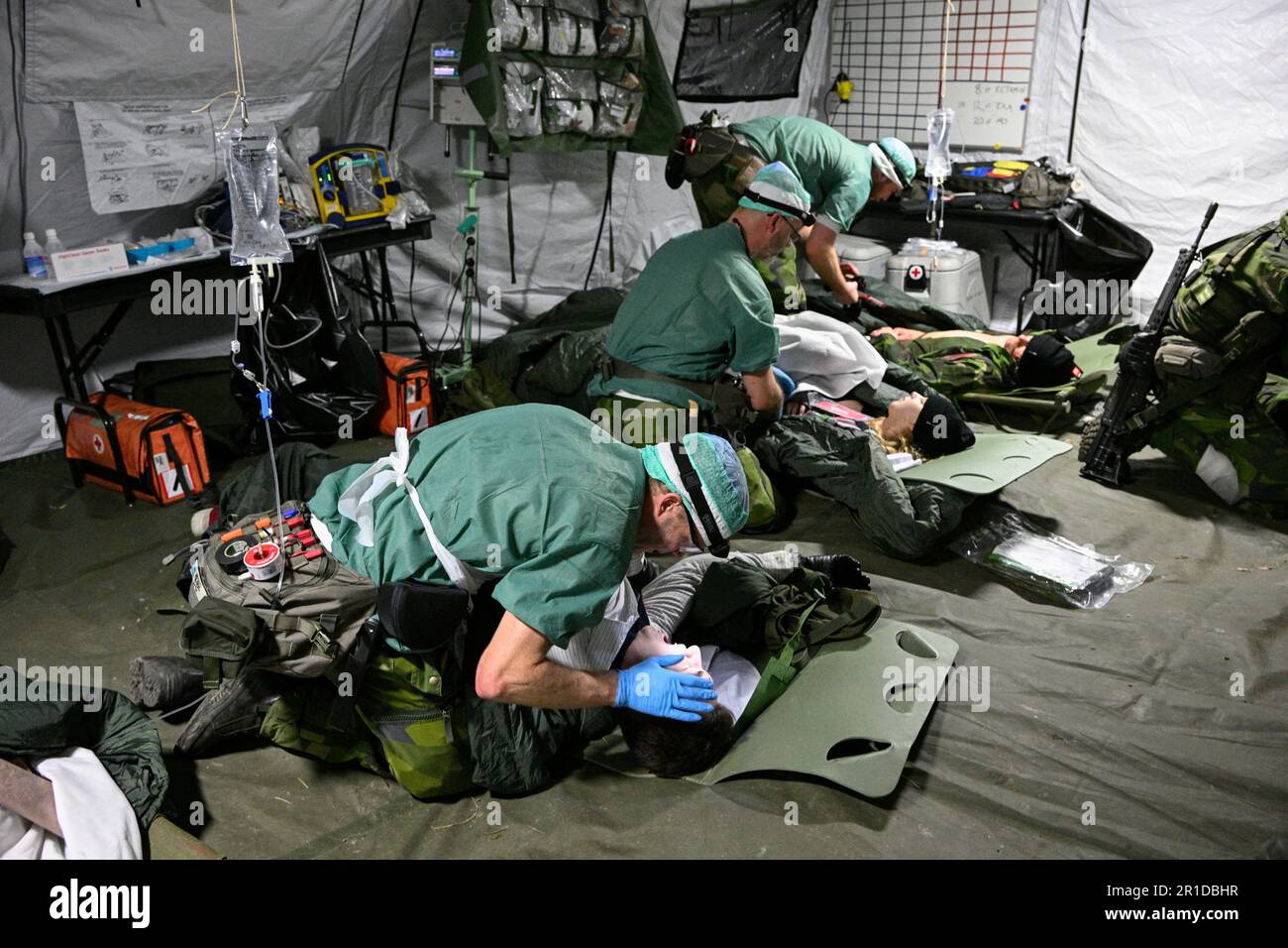 The field hospital in Linköping is quickly filled with "injured" during ...