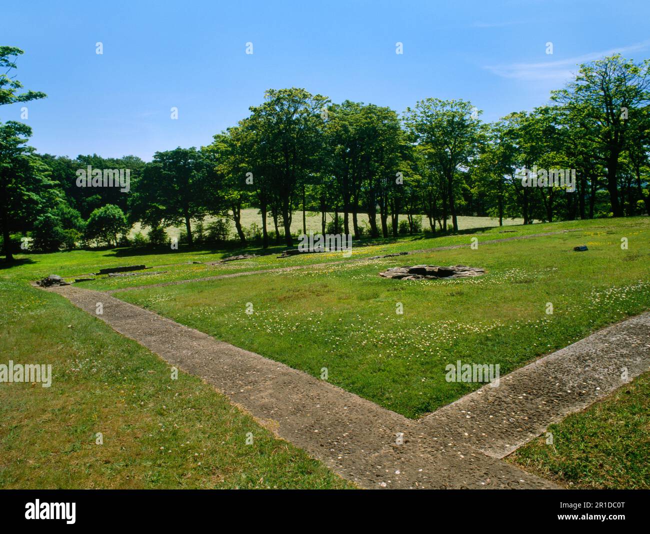 The open courtyard of the HQ building at Bar Hill C2nd Roman fort near ...