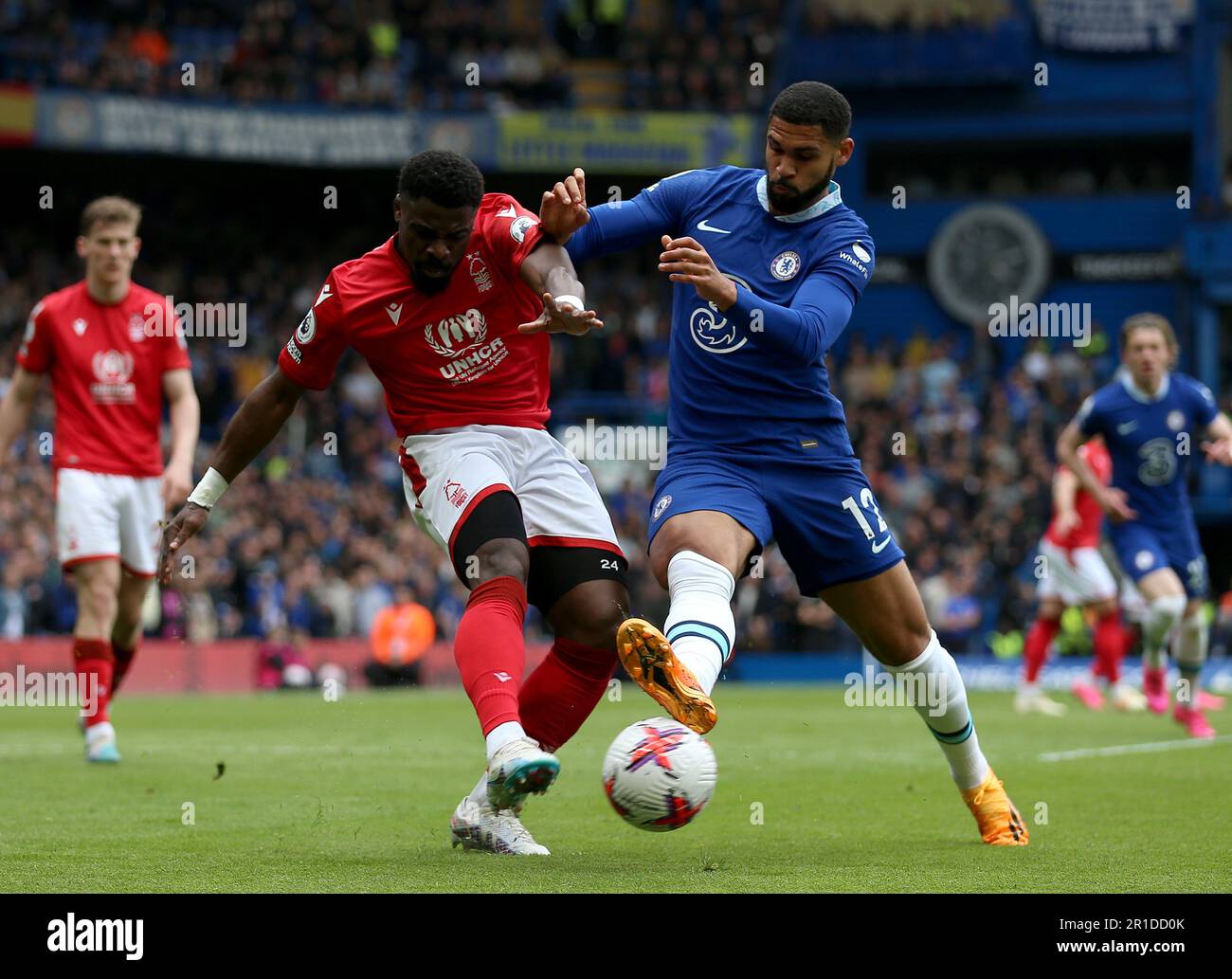 Nottingham Forest's Serge Aurier (left) and Chelsea's Ruben Loftus ...