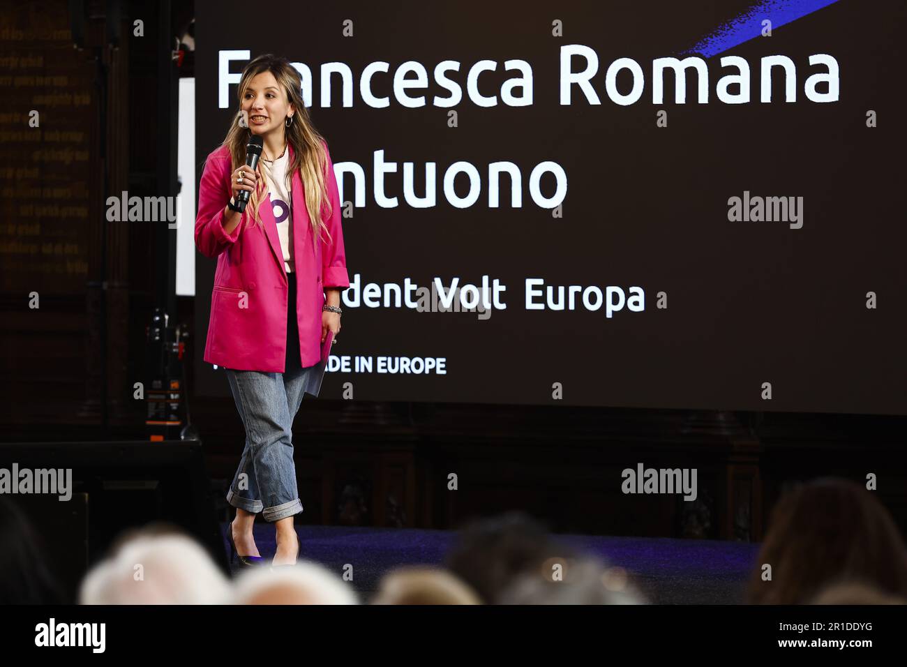 ZWOLLE - Francesca Romana D'Antuono (co-president Volt Europe) during the Volt party congress ...