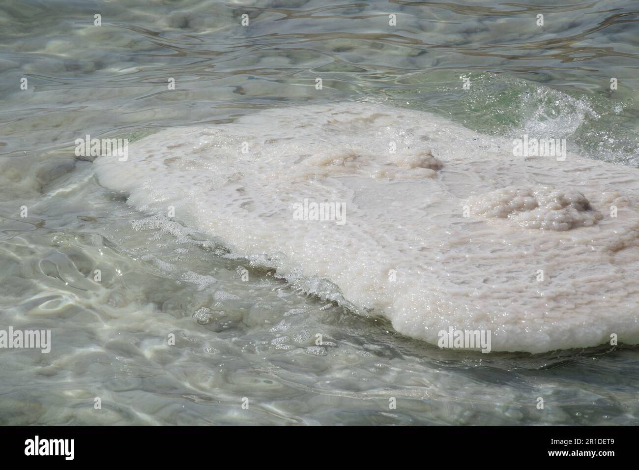 Sinking sea level, sinkholes and salt crystals - Coast of the Dead Sea ...